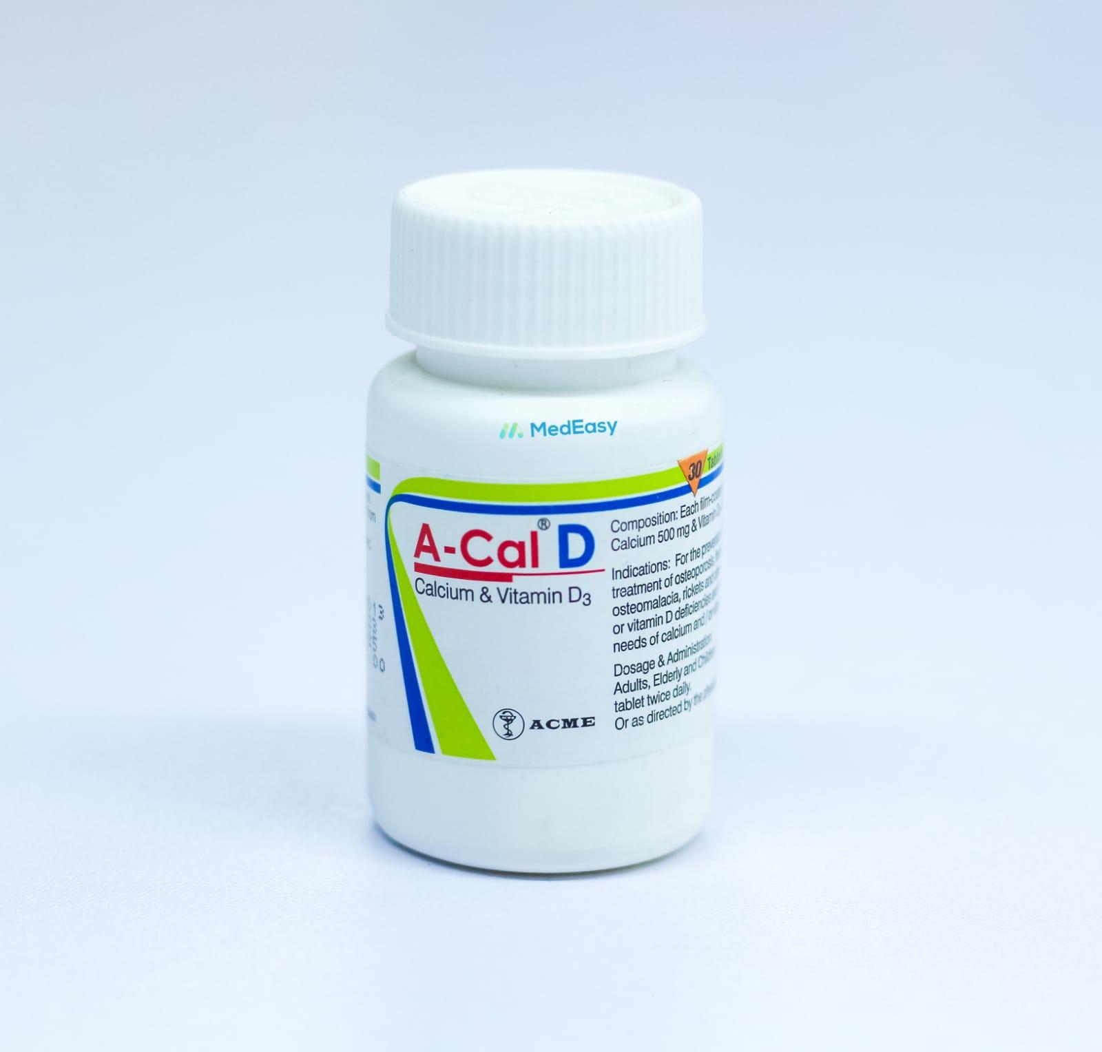 A-Cal D 500 mg+200 IU Tablet - এ-ক্যাল ডি ৫০০ মি.গ্রা.+২০০ আই ইউ ...