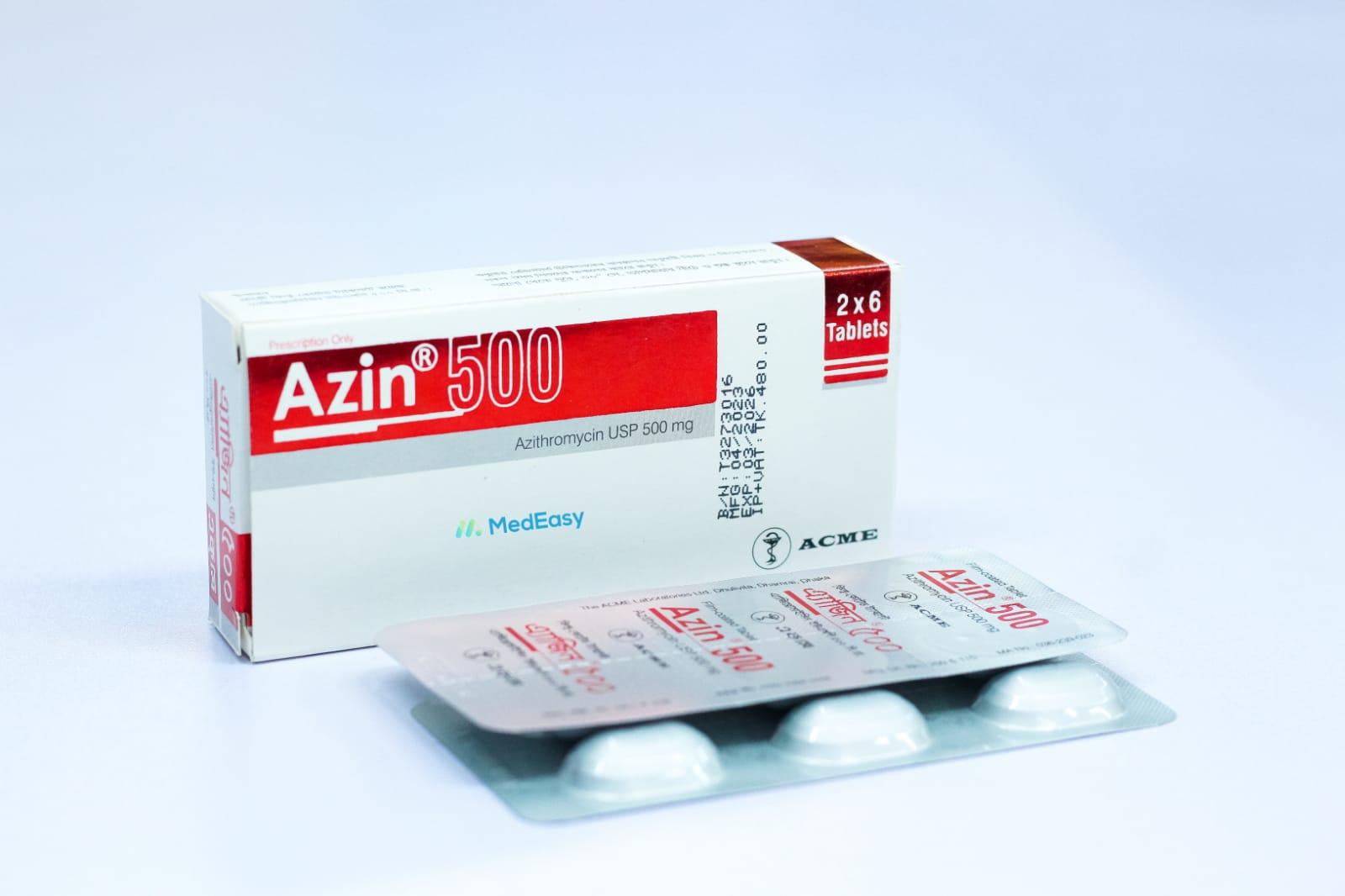 Azin 500 mg Tablet - এ্যাজিন ৫০০ মি.গ্রা. ট্যাবলেট | MedEasy