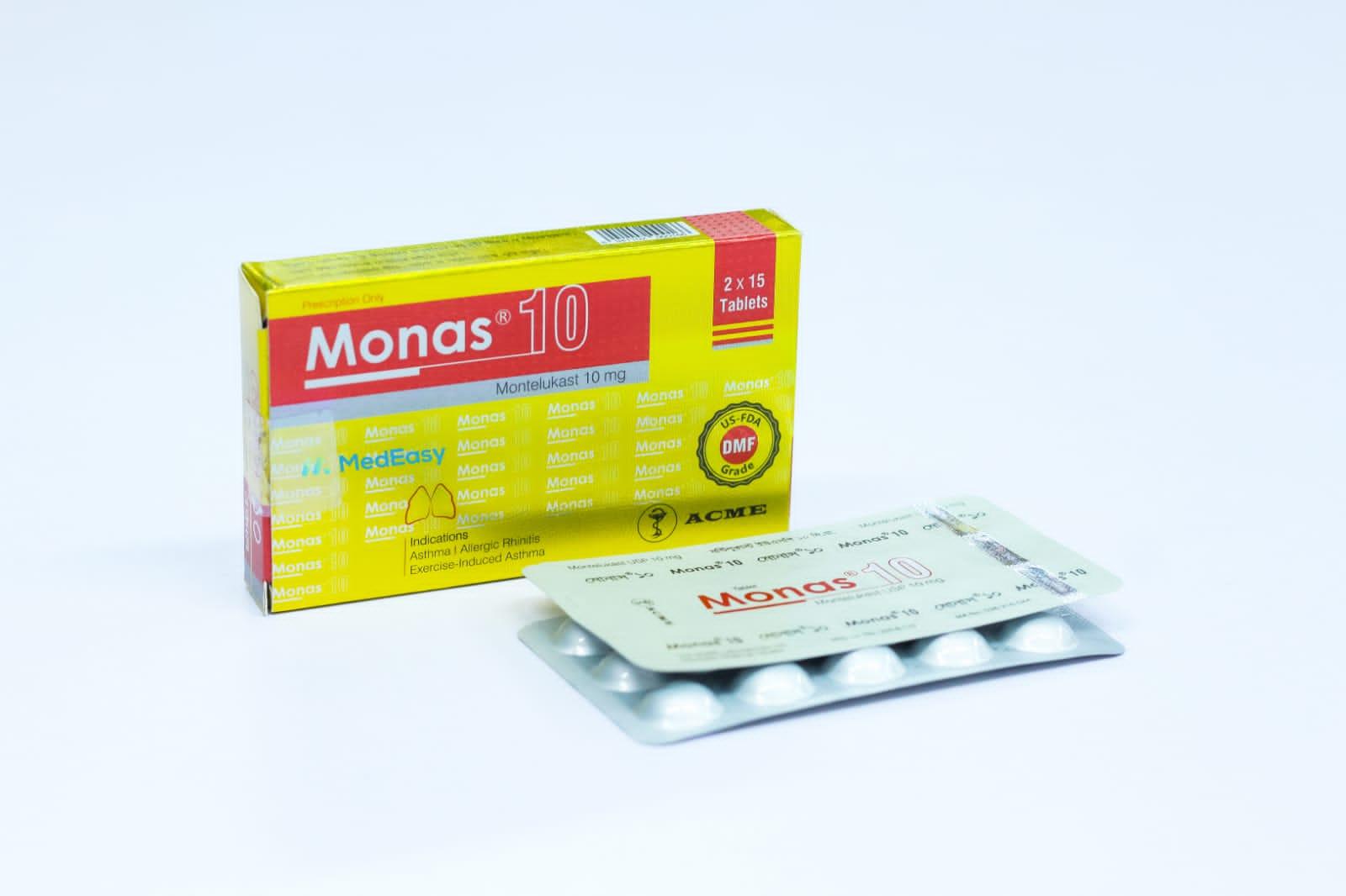 Monas 10 mg Tablet - মোনাস ১০ মি.গ্রা. ট্যাবলেট | MedEasy