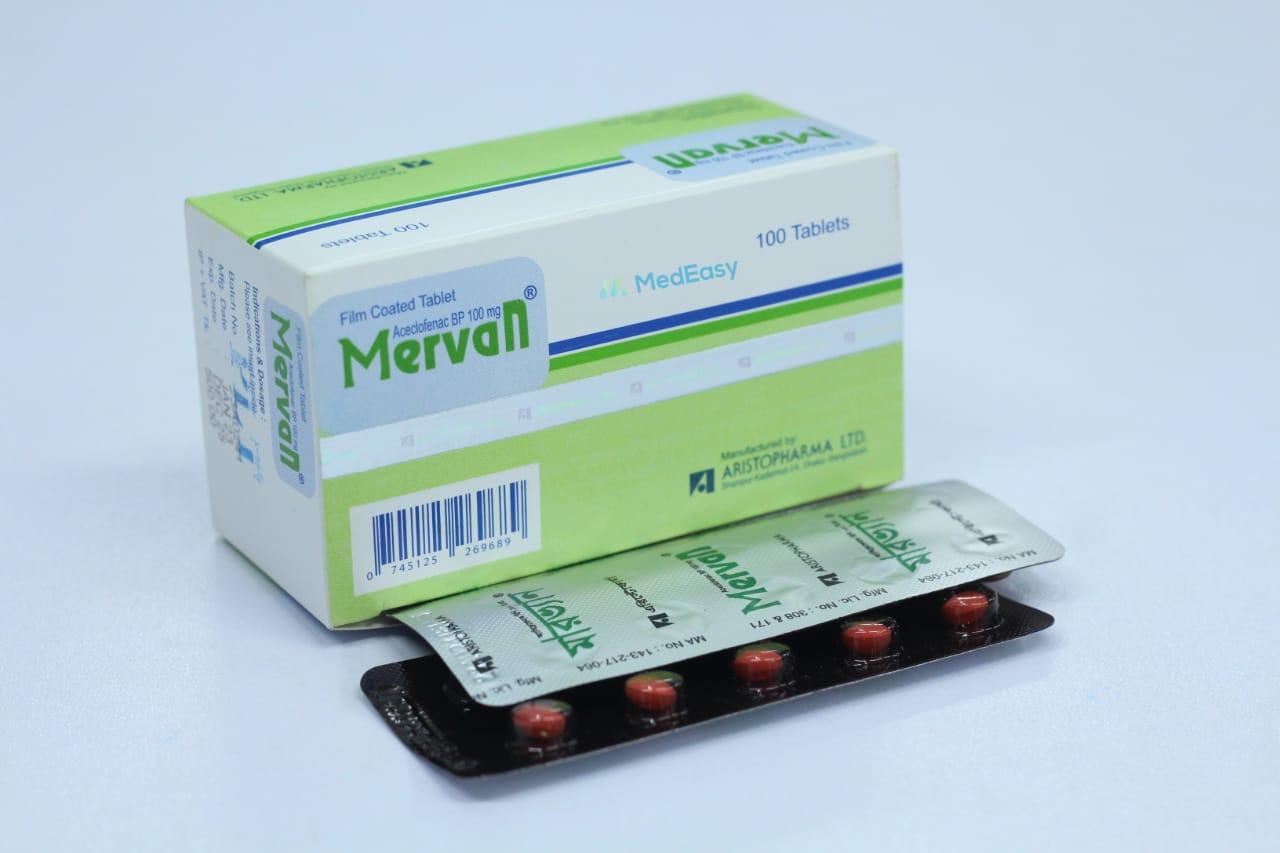 Mervan 100 mg - মারভ্যান ১০০ মি.গ্রা. ট্যাবলেট | MedEasy