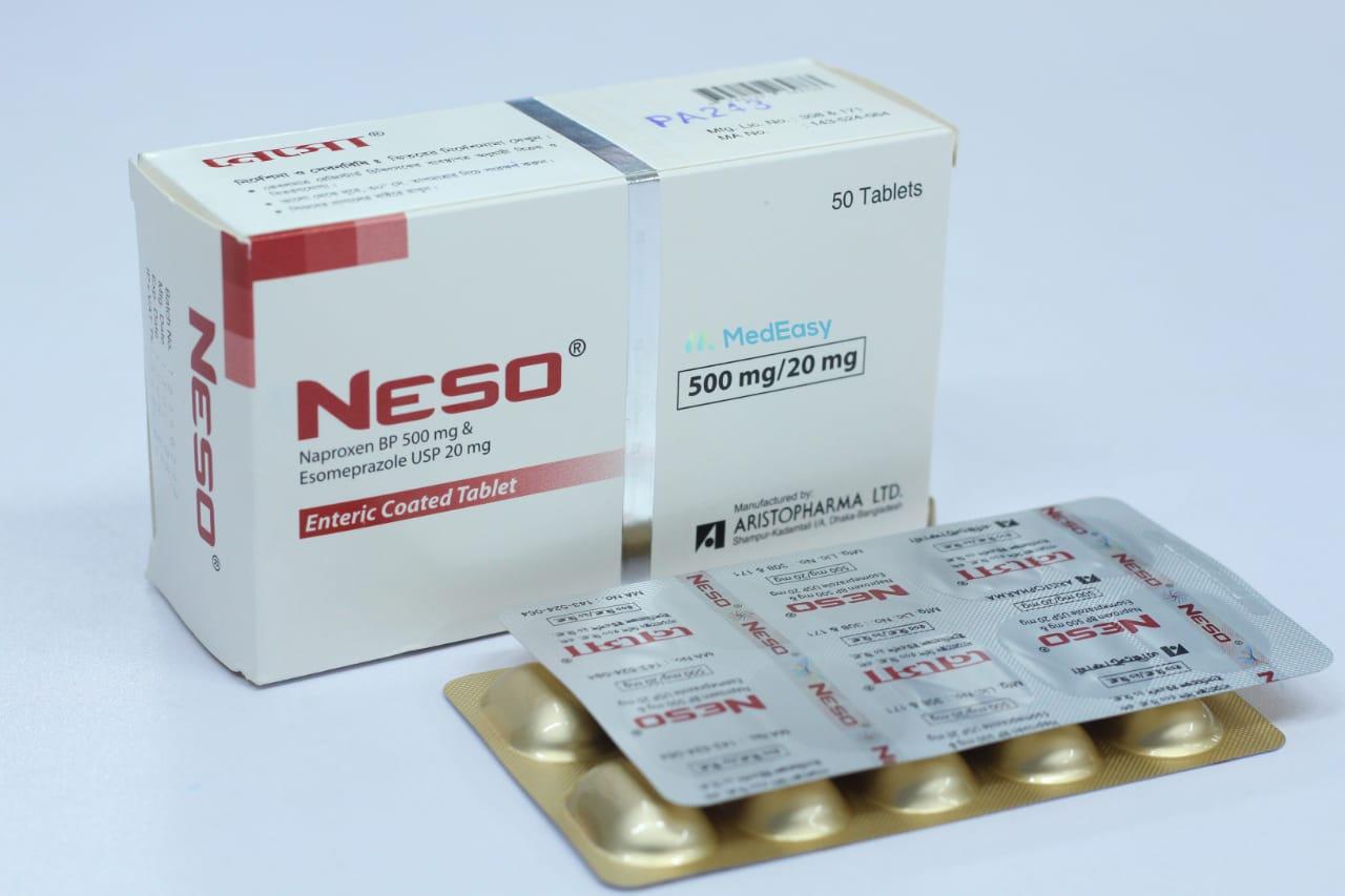 Neso 500 mg+20 mg - নেসো ৫০০ মি.গ্রা.+২০ মি.গ্রা. ট্যাবলেট | MedEasy