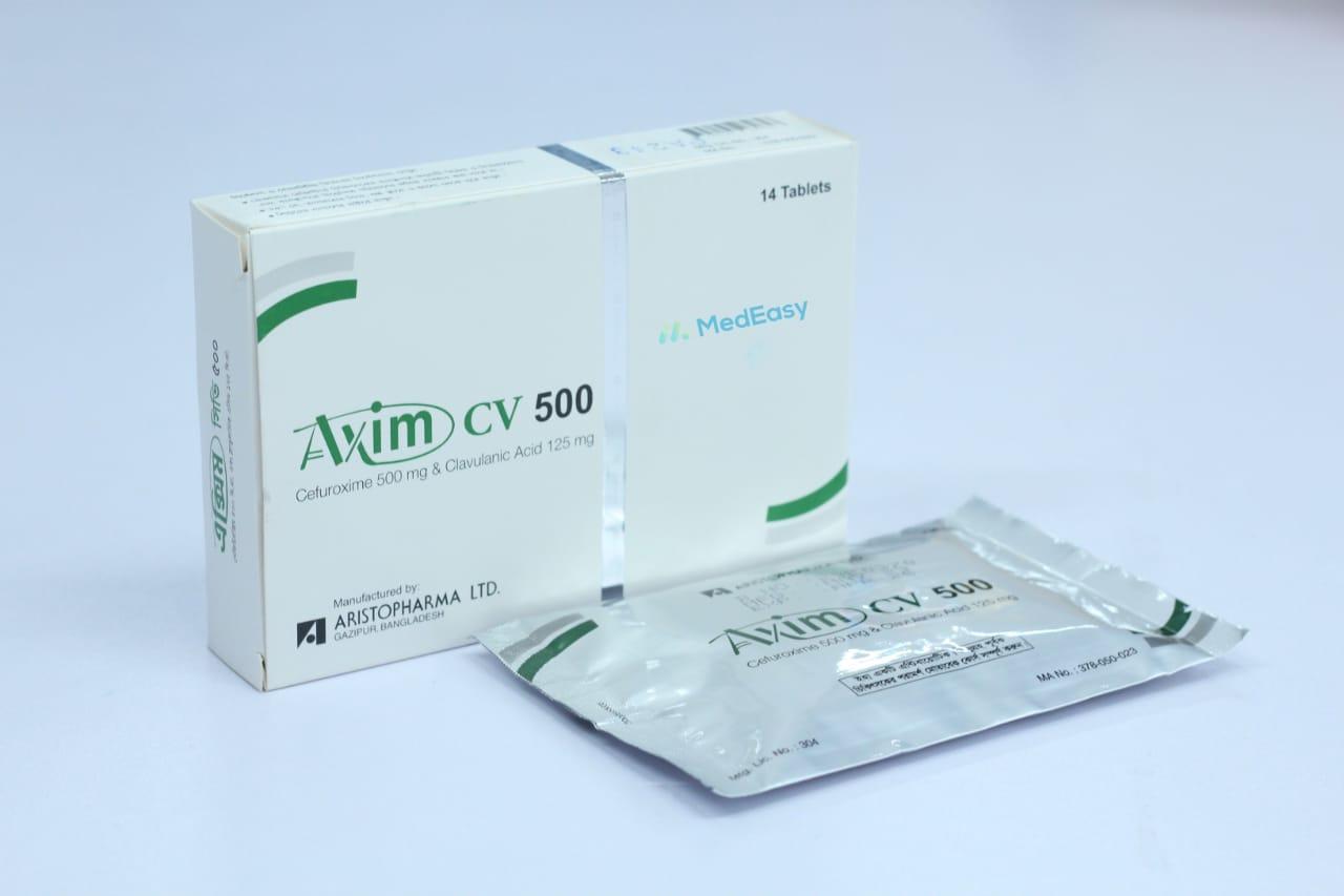 Axim CV 500 mg+125 mg Tablet - এক্সিম সিভি ট্যাবলেট | MedEasy