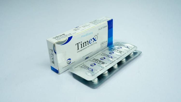 Timex 25 mg - টাইমেক্স ২৫ মি.গ্রা. ট্যাবলেট | MedEasy