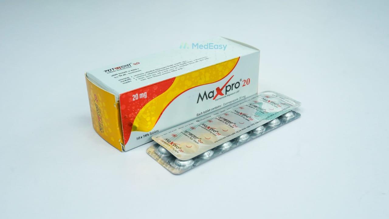 Maxpro 20 mg Tablet - ম্যাক্সপ্রো ২০ মি.গ্রা. ট্যাবলেট | MedEasy