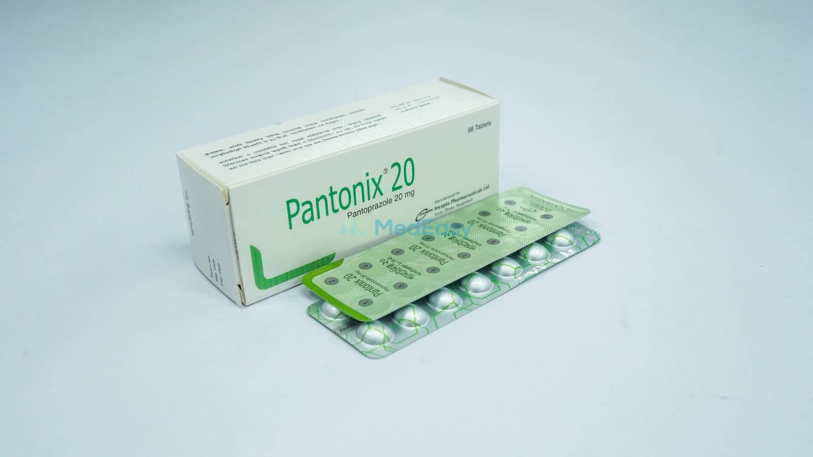 pantonix 20 mg Tablet - প্যানটোনিক্স ২০ মি.গ্রা. ট্যাবলেট | MedEasy